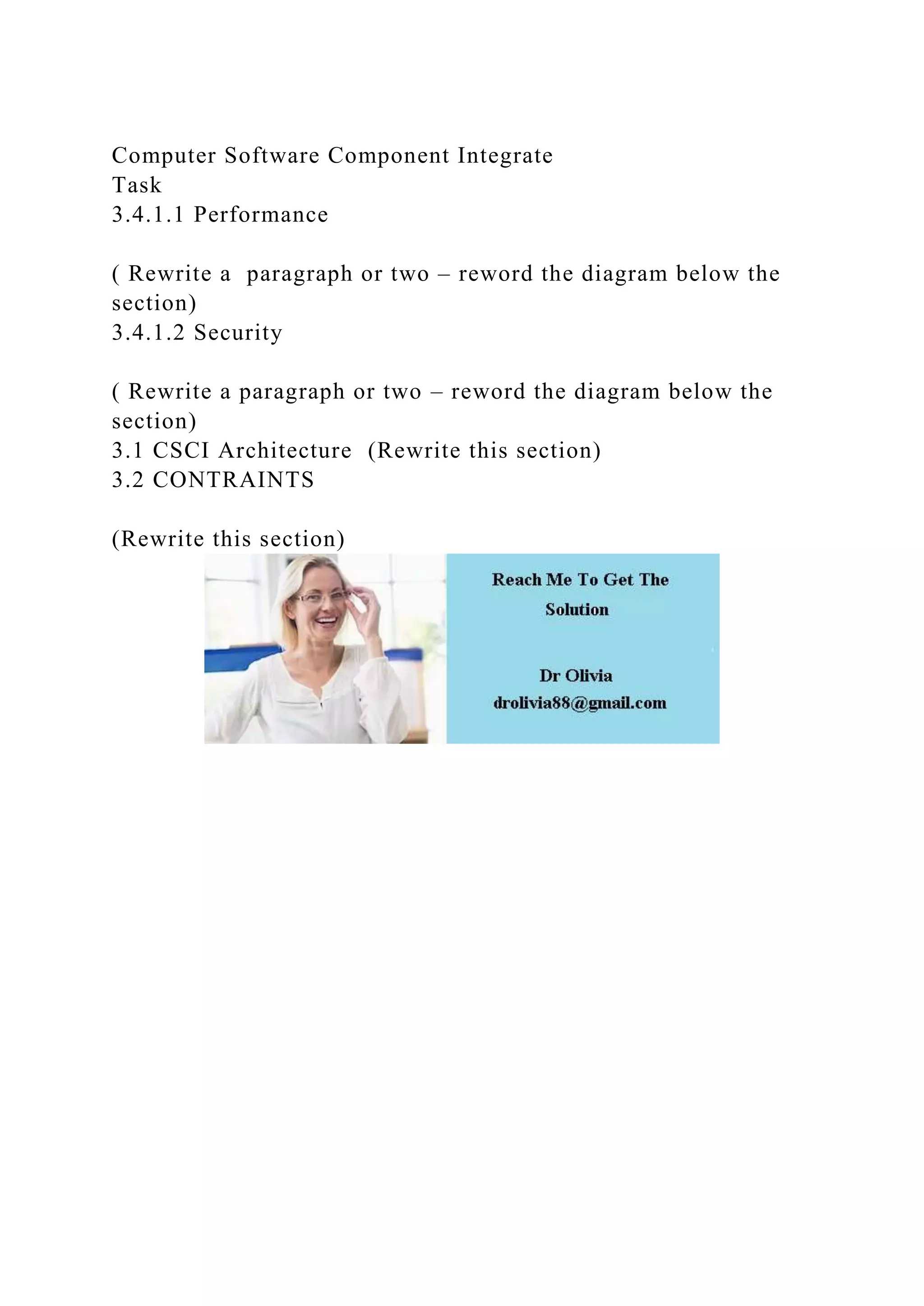 Computer Software Component IntegrateTask3.4.1.1 Performance .docx