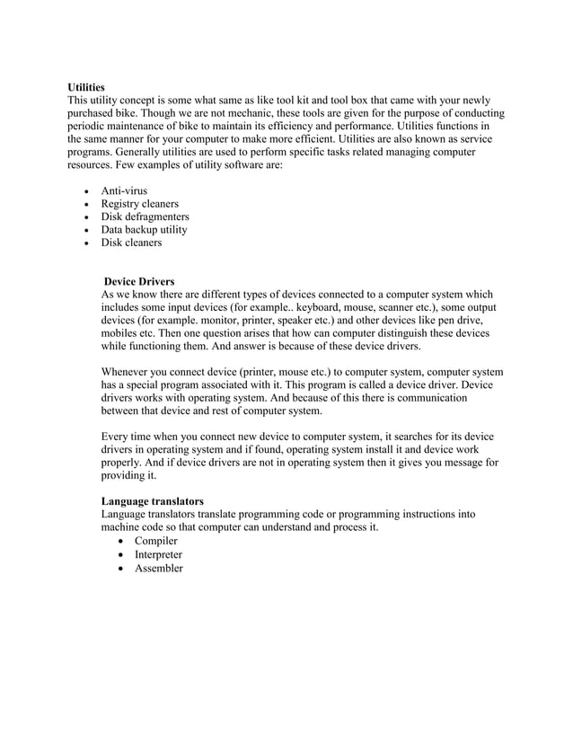 Computer Software Is Defined Docx Operating Systems Computer Software And Applications