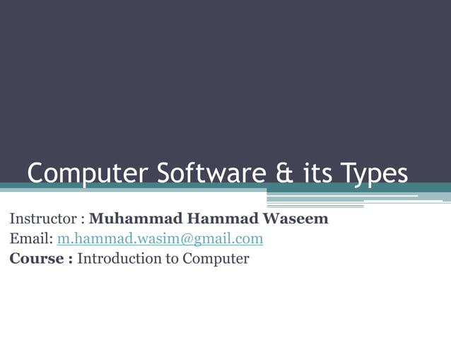 Computer Software & its Types | PPTX | Operating Systems | Computer Software and Applications