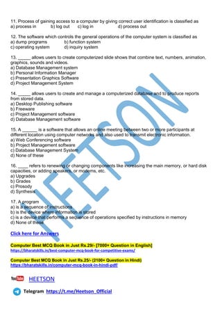 Computer Software MCQ (Application Related Question) | PDF