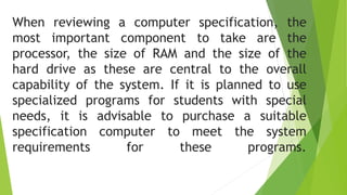 Computer specifications | PPTX