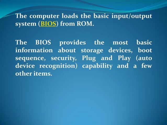 Computer start up process | PPTX | Operating Systems | Computer ...