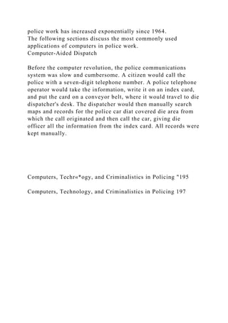 Computers, Technology,andCriminalistics inPolicingAfte.docx