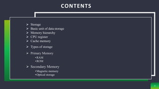 Computer storage & type of storage. | PPTX