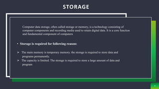 Computer storage & type of storage. | PPTX