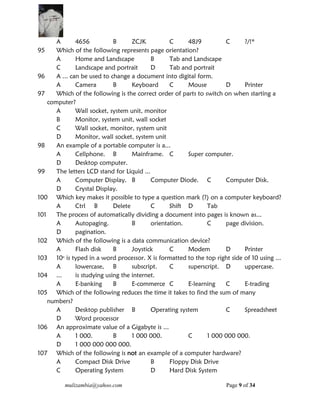 Computer studies p1 revision pack 2020 | PDF