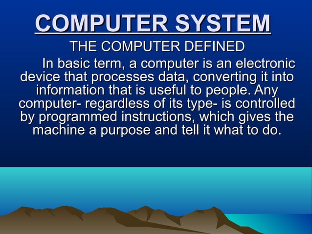 basics of computer system ppt | PPT