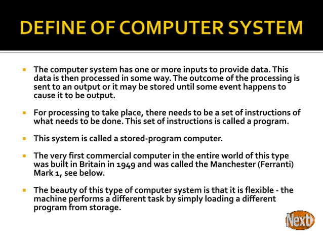 DEFINE COMPUTER SYSTEM | PPT