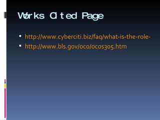 Computer system administrator | PPT