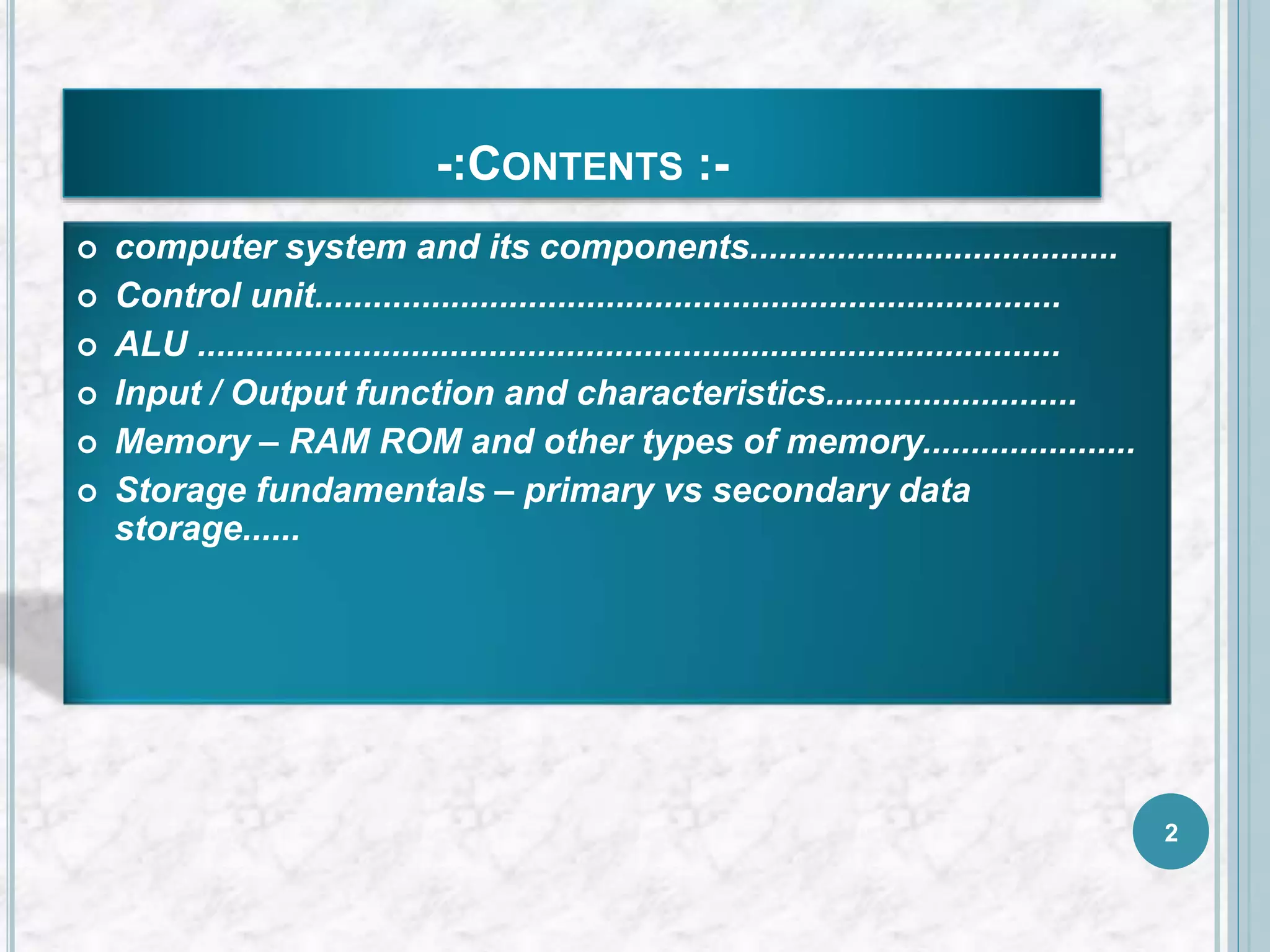 COMPUTER SYSTEM AND ITS COMPONENTS | PPTX