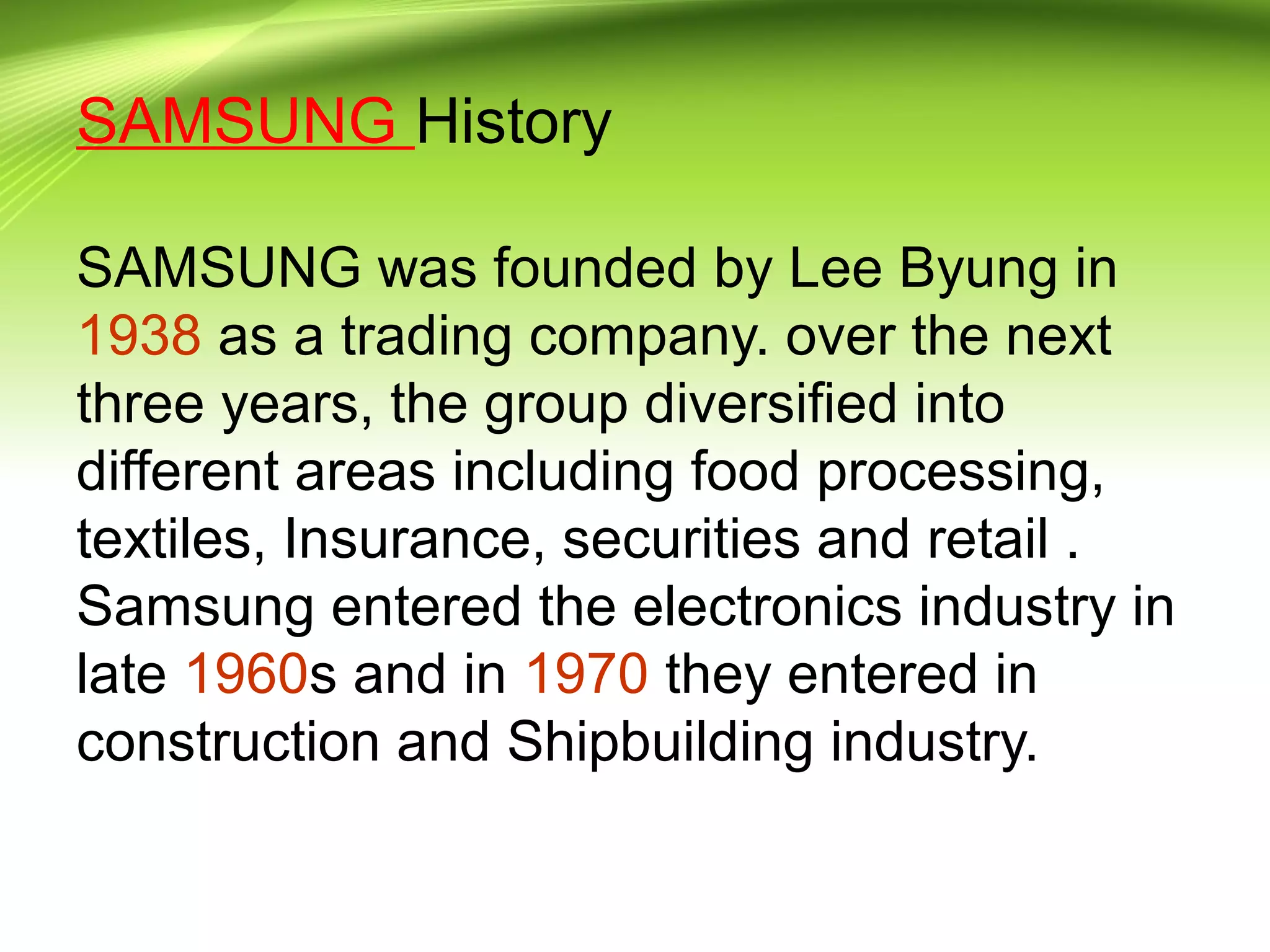 Samsung, Samsung history => Computer system & applications | PPT