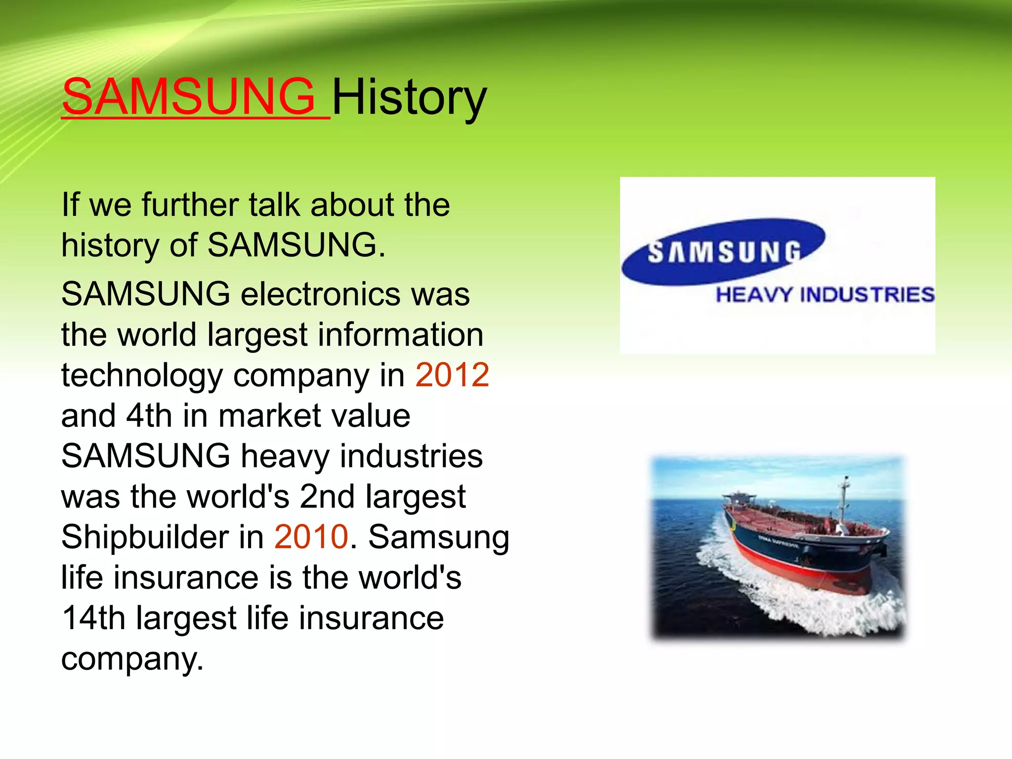 Samsung, Samsung history => Computer system & applications | PPT