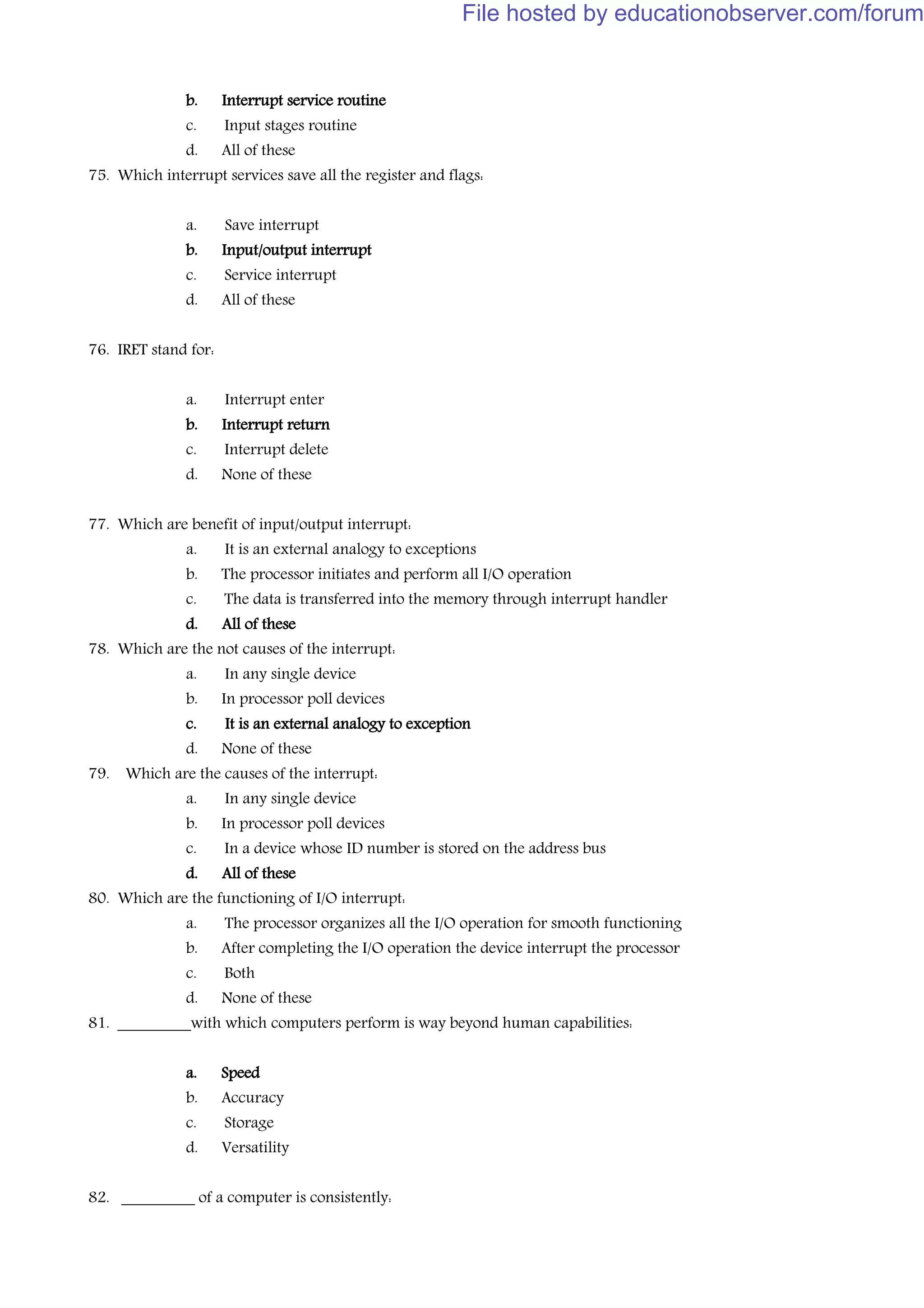 Computer System Architecture Mcq Bank Pdf