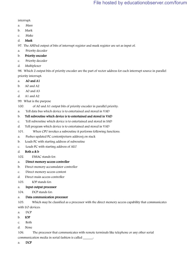 Computer system architecture mcq bank | PDF