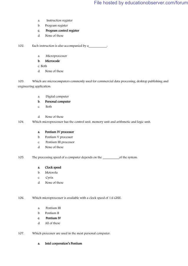 Computer system architecture mcq bank | PDF