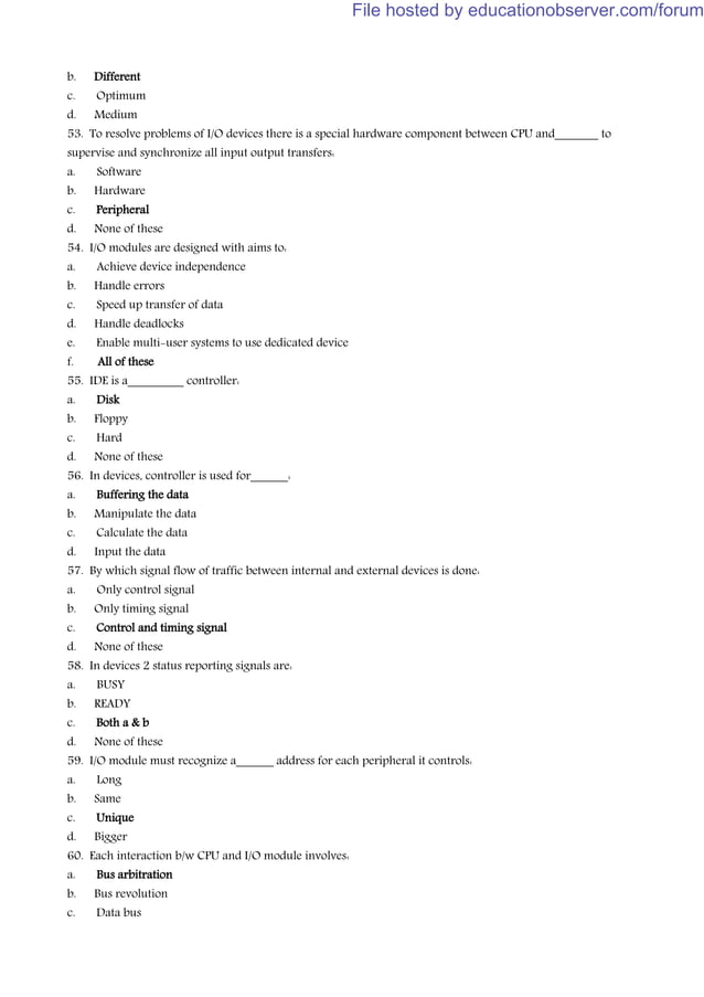 Computer System Architecture Mcq Bank Pdf 1596