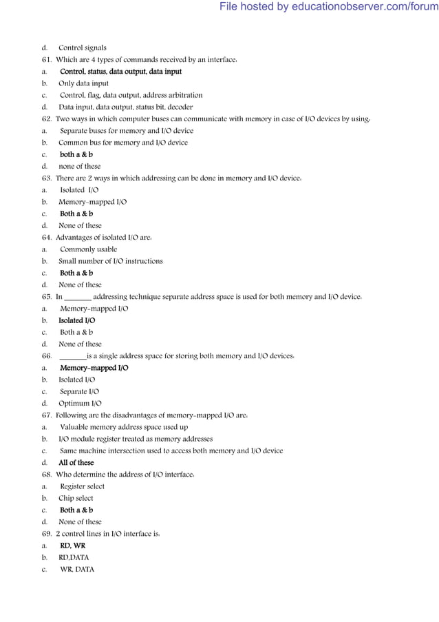 Computer system architecture mcq bank | PDF