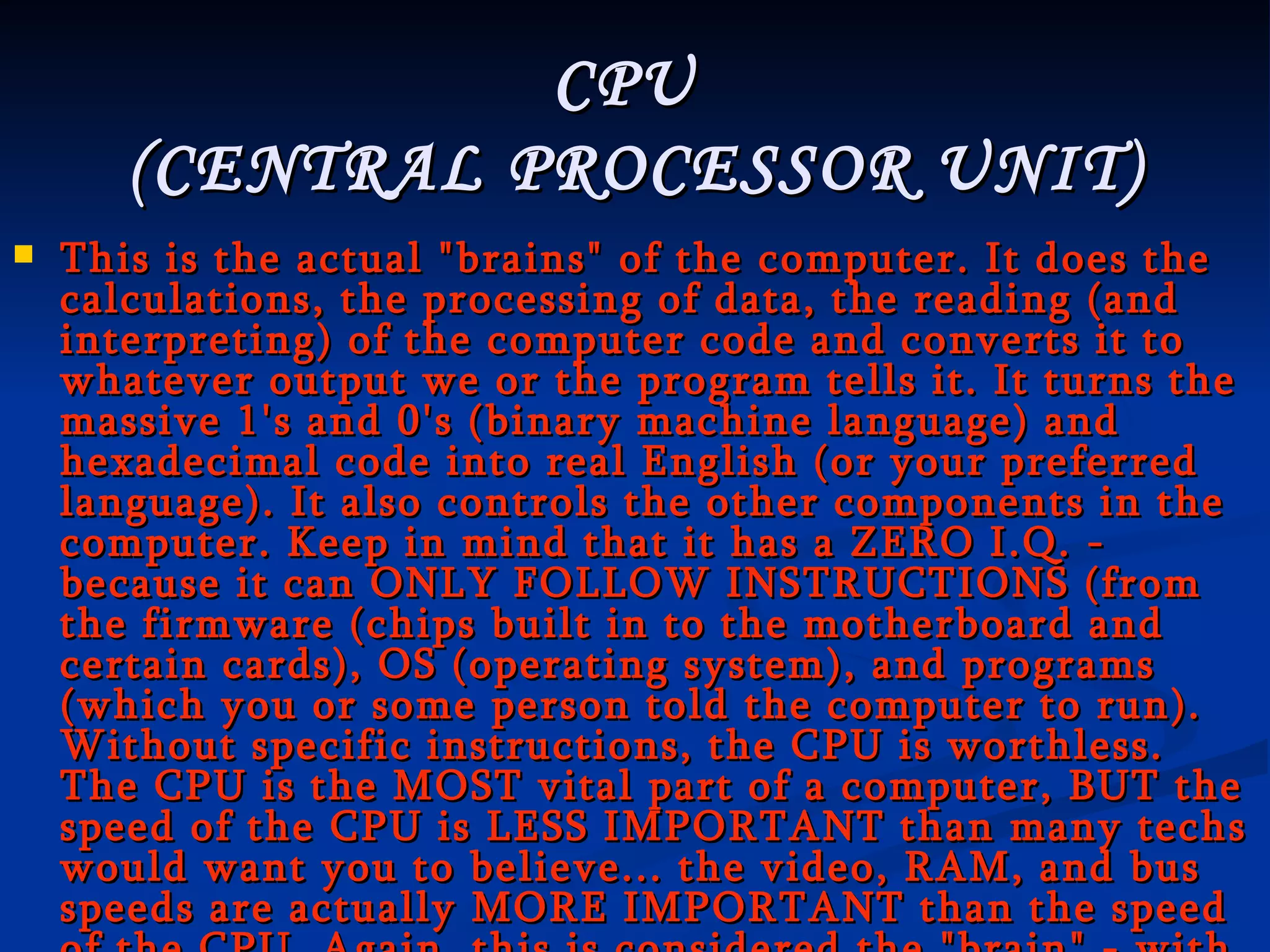 Computer system component breakdown | PPT
