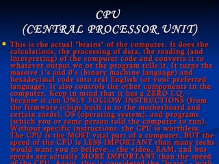 Computer system component breakdown | PPT