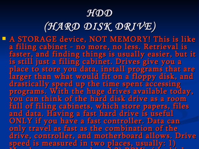 Computer system component breakdown | PPT | Data Storage and Warehousing | Computing