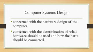 computer system design.pptx | Computer Peripherals | Computing