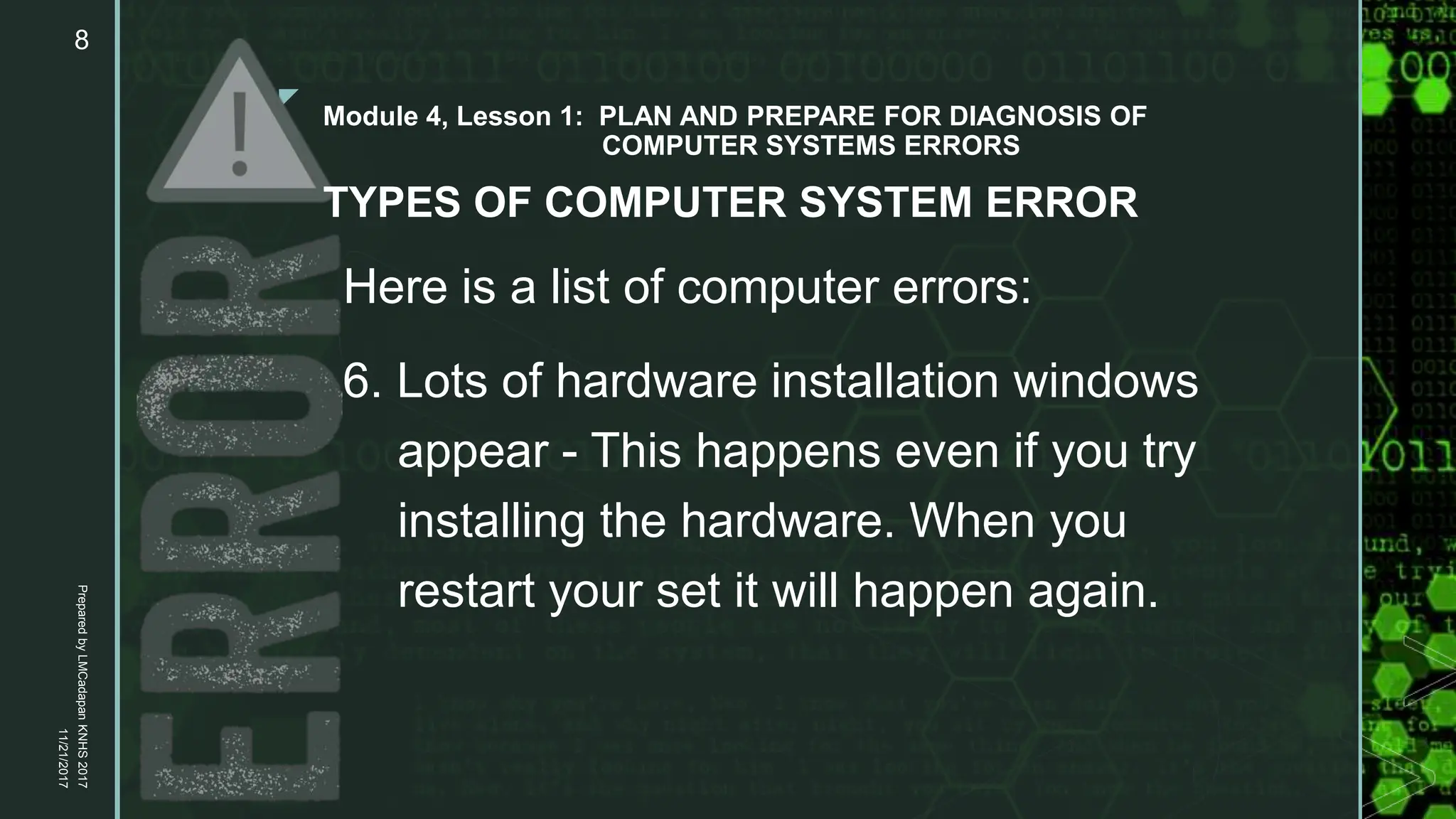 computer system error.pdf | Operating Systems | Computer Software and ...