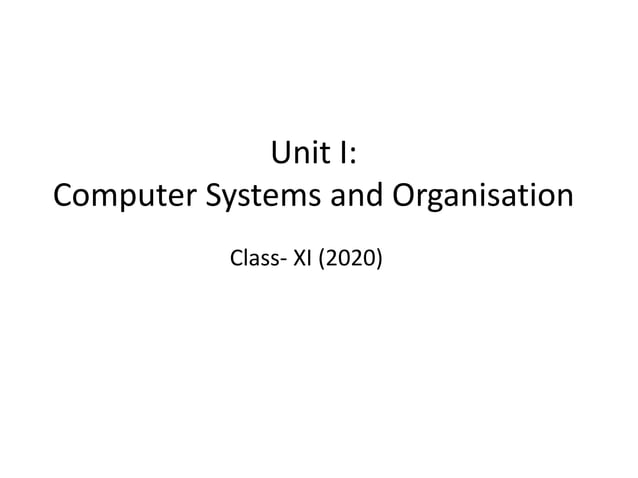 Computer system organization unit i chapter 1 | PPTX | Operating ...