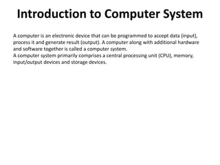 Computer system organization unit i chapter 1 | PPTX