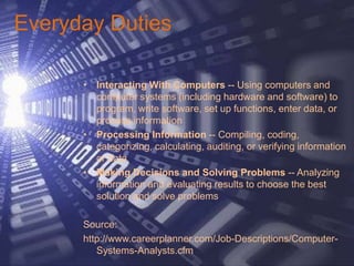Computer systems analyst | PPTX