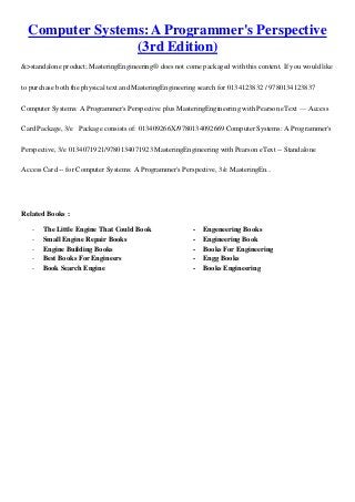 Computer systems a programmer's perspective (3rd edition)