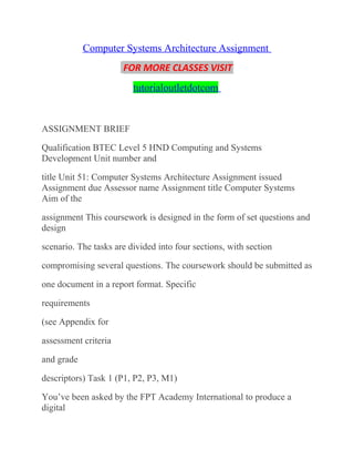 Computer systems architecture assignment/tutorialoutlet | DOC