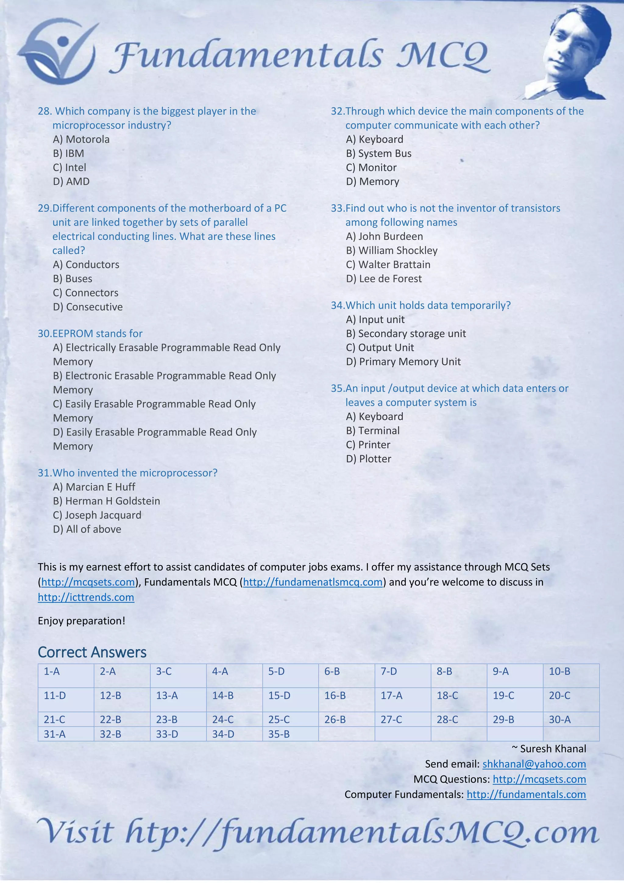 Computer systems mcq | PDF | Operating Systems | Computer Software and Applications