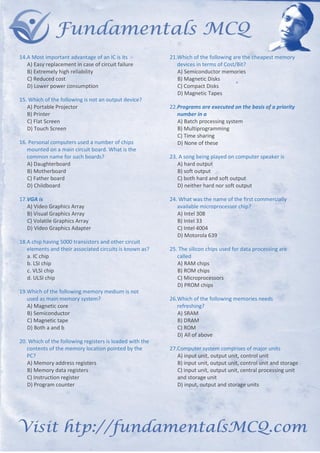 Computer systems mcq | PDF | Operating Systems | Computer Software and Applications