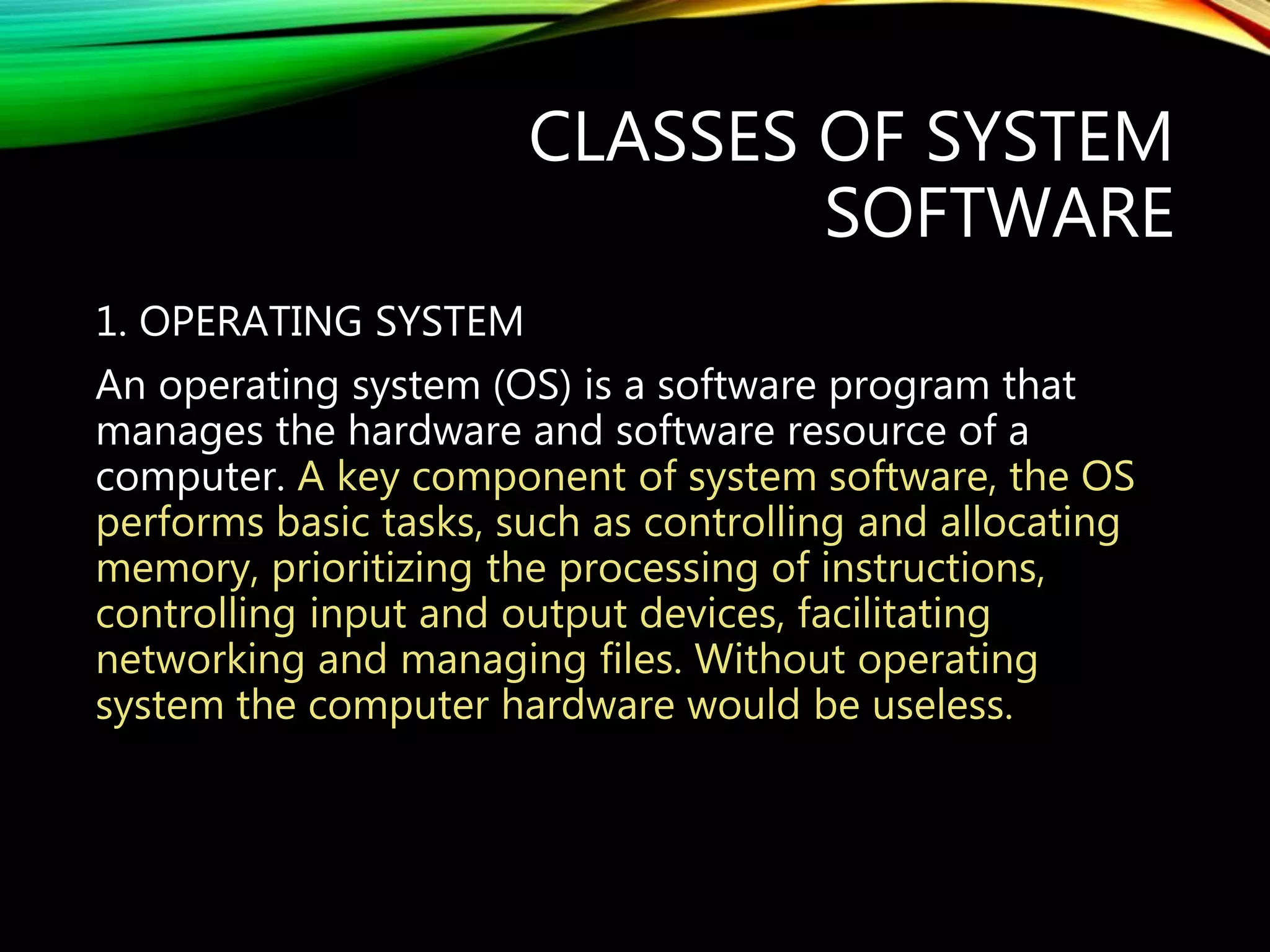 Computer system soft ware | PPTX | Operating Systems | Computer ...