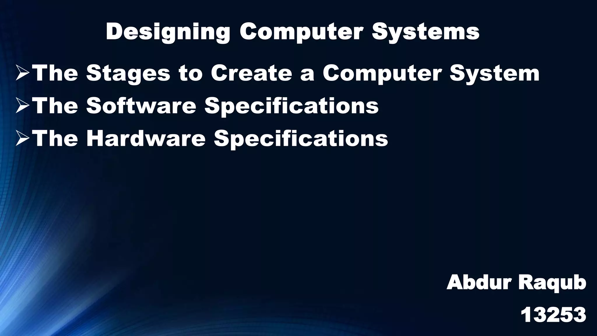 Computer Systems Presentation Ppt