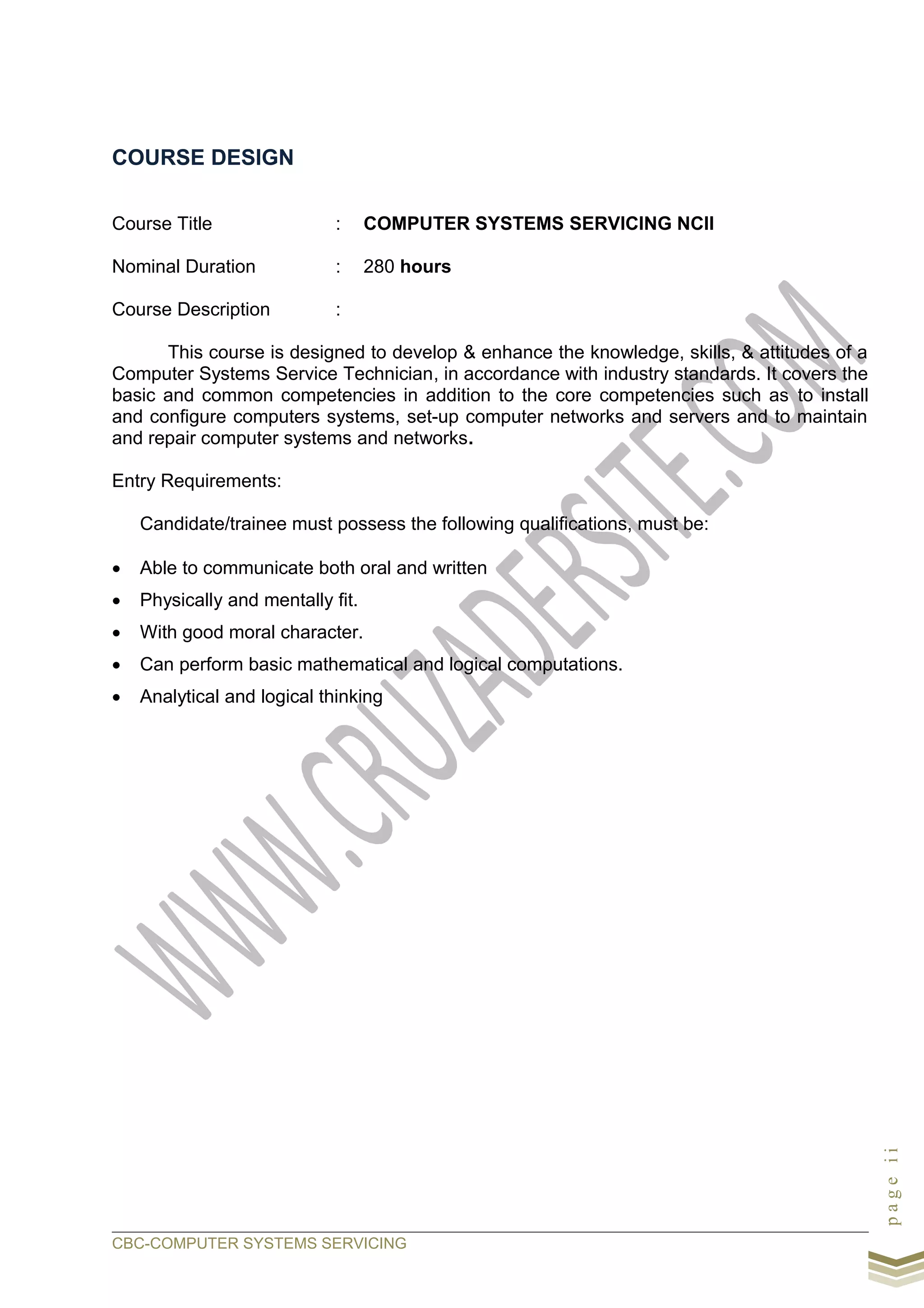 Computer systems servicing cbc | PDF