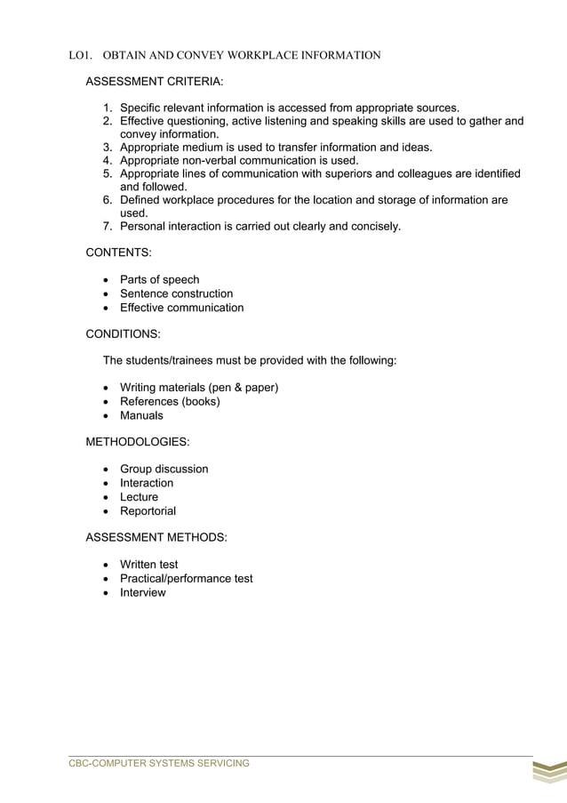 Computer systems servicing cbc | PDF