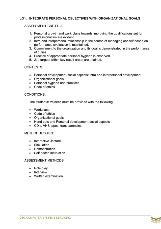 Computer systems servicing cbc | PDF