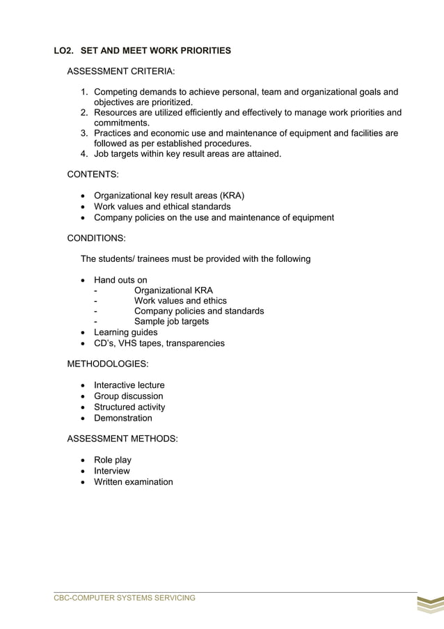 Computer systems servicing cbc | PDF