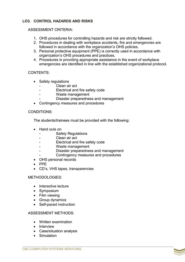 Computer systems servicing cbc | PDF