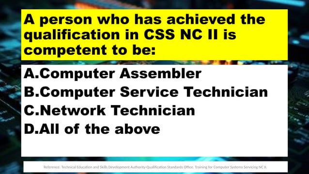 COMPUTER SYSTEMS SERVICING GRADE 11 - Chapter 1.pptx | Vocational ...