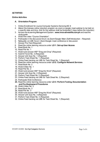 Computer systems servicing nc ii study guide by brahms | DOCX