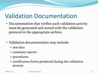 Computer System Validation | PPTX
