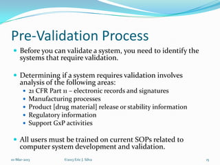 Computer System Validation | PPTX