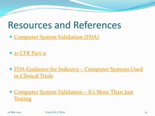 Computer System Validation | PPTX