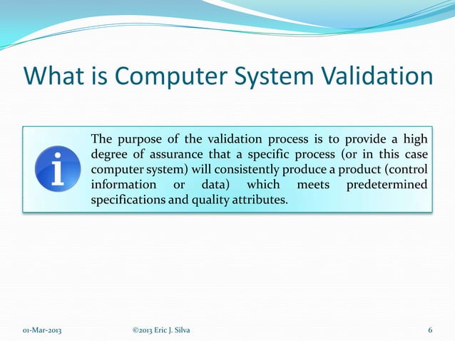 Computer System Validation | PPTX