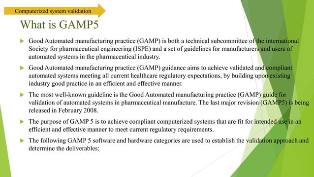 Computerized system validation | PPTX | Pharmaceutical Industry ...