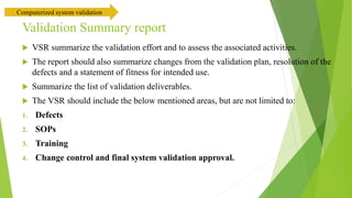 Computerized system validation | PPTX