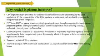 Computerized system validation | PPTX