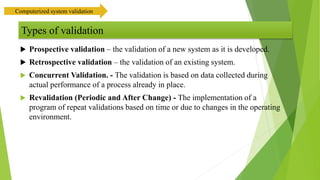 Computerized system validation | PPTX